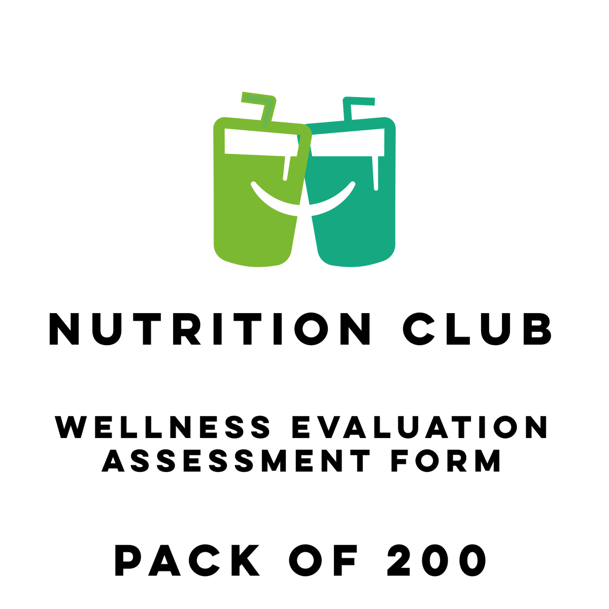Nutrition Club: Wellness Evaluation Assessment Form (Pack of 200 ...